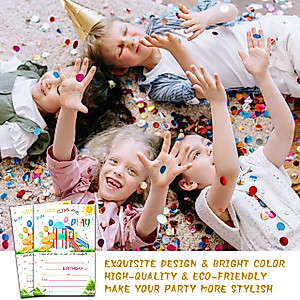 Foosproea Playground Birthday Invitations with Envelopes - Park Party Invitation Card for Kids - Playground Themed Fill-in Invites Cards - Outdoor Party Favors Decorations (20 Pack)-01