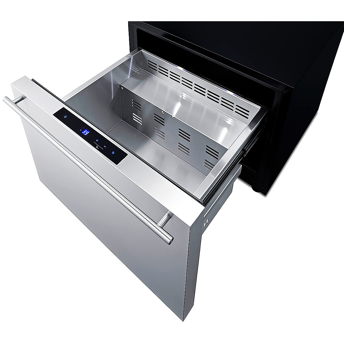 Summit Appliance SDR24 24" Wide Built-In Drawer Refrigerator; 2 cu.ft Capacity; Panel Ready Drawer Front (Not Included); Frost-free Operation