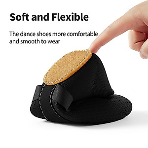 SANGEESON Jazz Shoe Slip-on for Women and Men's Dance Shoes, Black 10