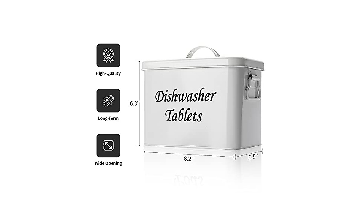 Large 3.8Qt Dishwasher Pod Container | Kitchen Organizer