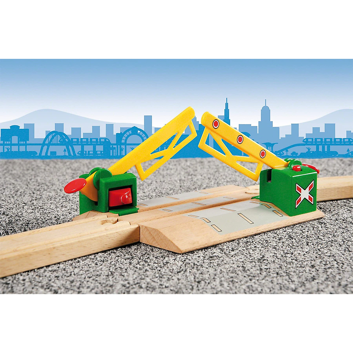 BRIO World 33750 - Magnetic Action Crossing | Interactive Wooden Toy Train Accessory | Enhances Hand-Eye Coordination | Compatible with All BRIO Train Sets | Ideal for Kids Ages 3 and Up