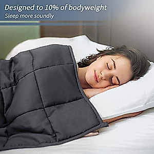 Smart Queen Weighted Blankets Adult (15 lbs, 48"x 72", Twin Size) Heavy Blanket, Premium Cotton with Natural Glass Beads