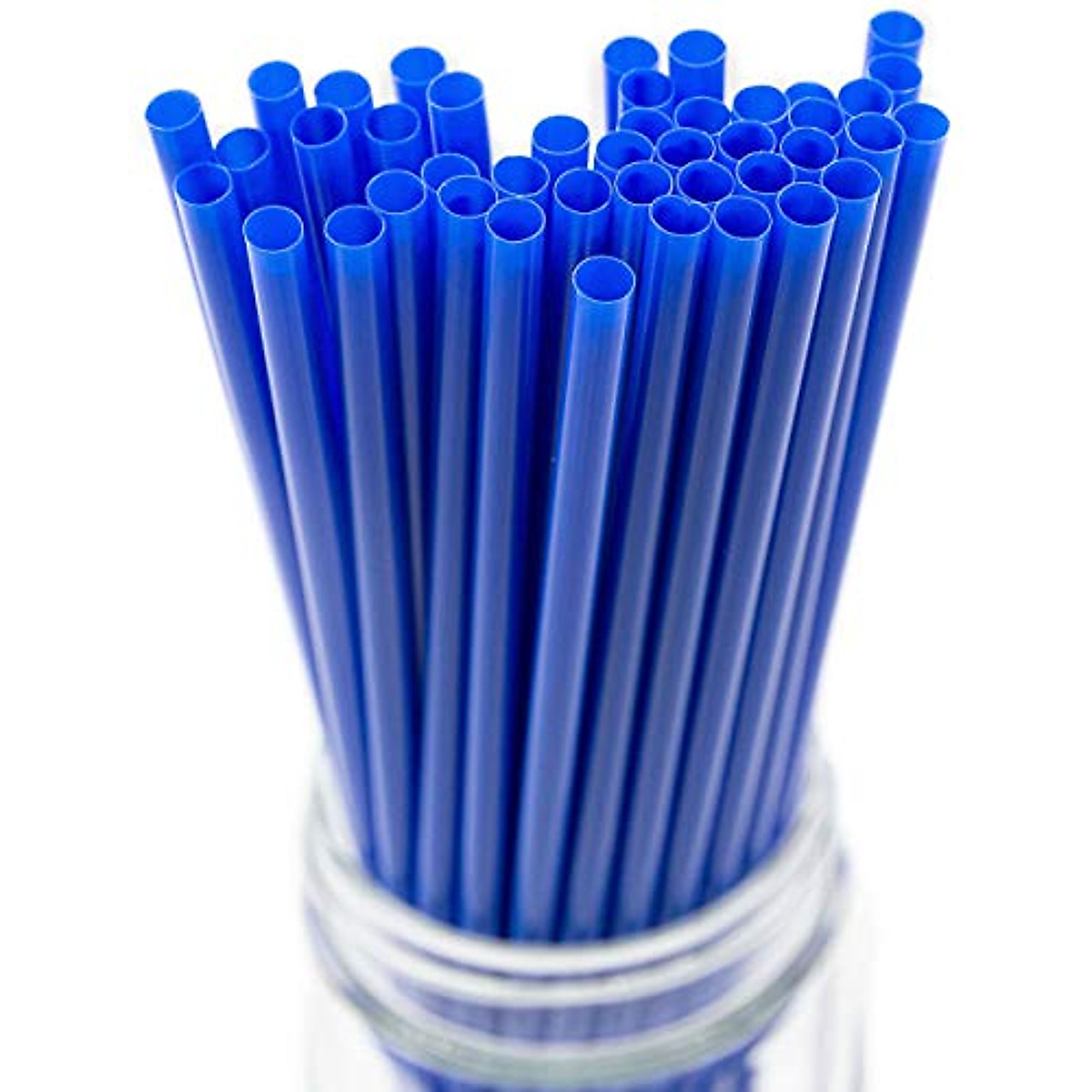 Made in USA Pack of 250 Unwrapped BPA-Free Plastic Slim Drinking Straws (Blue - 10" X 0.21")