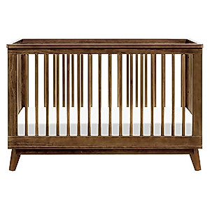 Babyletto Scoot 3-in-1 Convertible Crib with Toddler Bed Conversion Kit in Natural Walnut, Greenguard Gold Certified