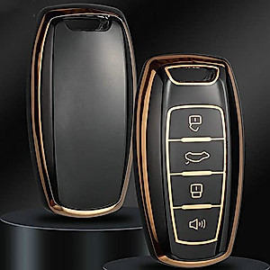 MGUOTP TPU Car Smart Key Case Cover Car Holder Shell Fob Suitable for Great Wall Haval Hover H6 H7 H4 H9 F5 F7 H2S Black