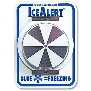 SmartSign Ice Alert Sign - 12 x 7 inch, Universal Mount Temperature Sensitive Indicator with Post-Section Bracket, 40 mil Rustproof Aluminum, Blue, Grey and White, Set of 1, Made in USA