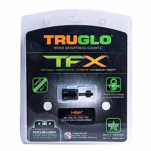 TRUGLO TFX Handgun Sight | Durable Shock-Resistant Compact Brightly Glowing Tritium & Fiber-Optic Xtreme Day/Night Sight, Compatible with H&K P30 Handguns