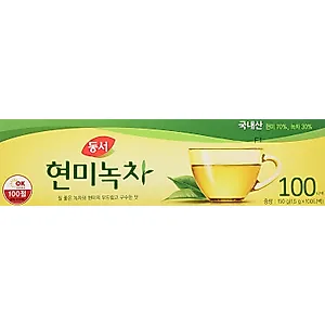 Dongsuh Korean Brown Rice Green Tea, Traditional Korean Tea Blend, 100 1.5g Tea Bags