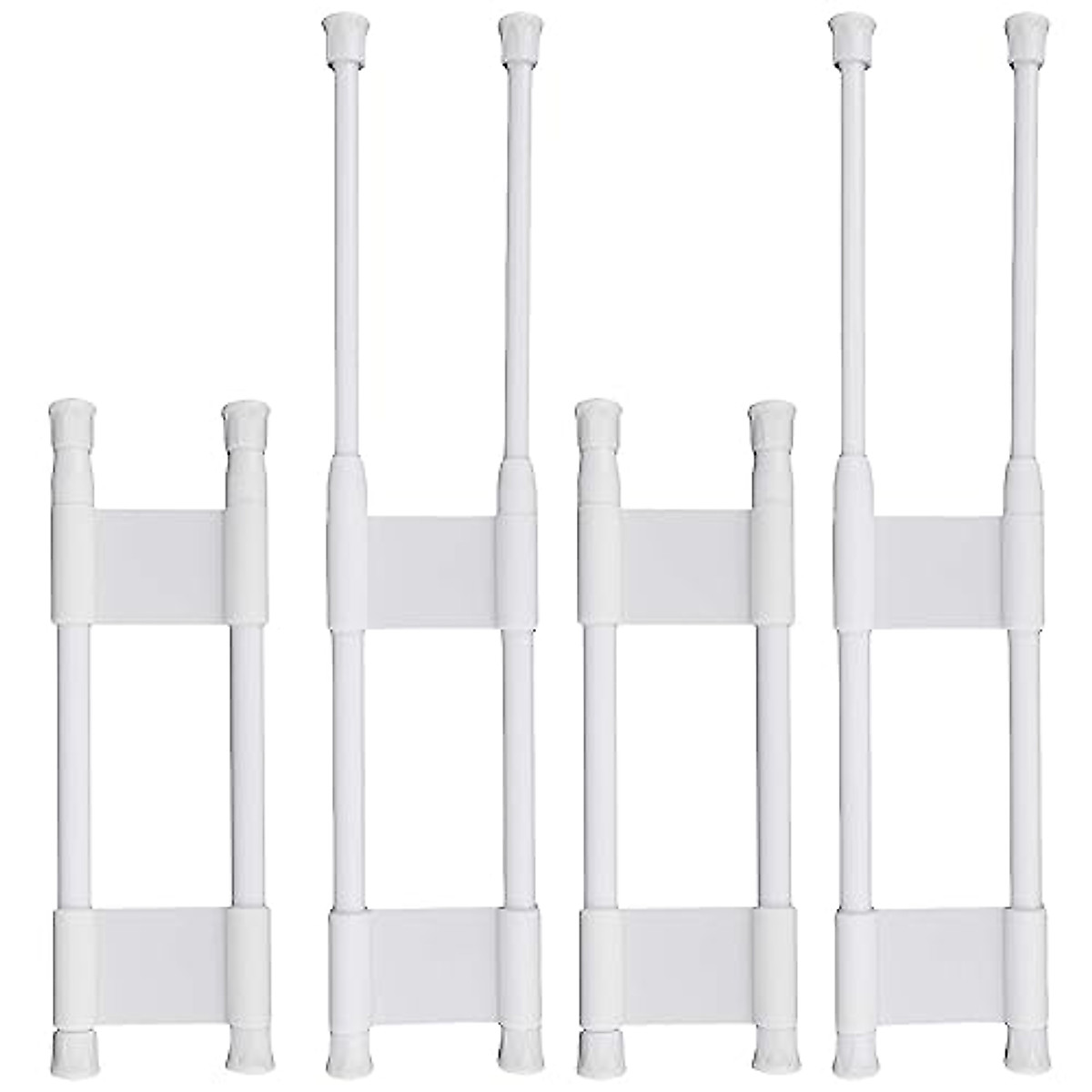 SAVITA 4pcs Rv Refrigerator Bars, 9.8-15.7inch White Adjustable Rv Fridge Tension Bars Metal Rv Fridge Bars for Holding Food Drinks Rv Refrigerator Accessories