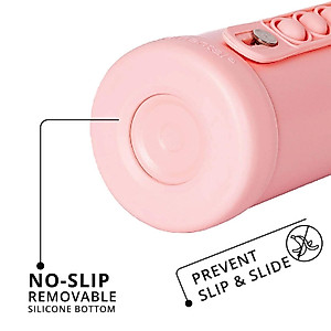 Elemental Iconic Kids Water Bottle with Straw Lid & Charms Strap, Leak-Proof When Closed, Triple Insulated Stainless Steel Reusable Thermos Water Bottle - 14oz, Rose