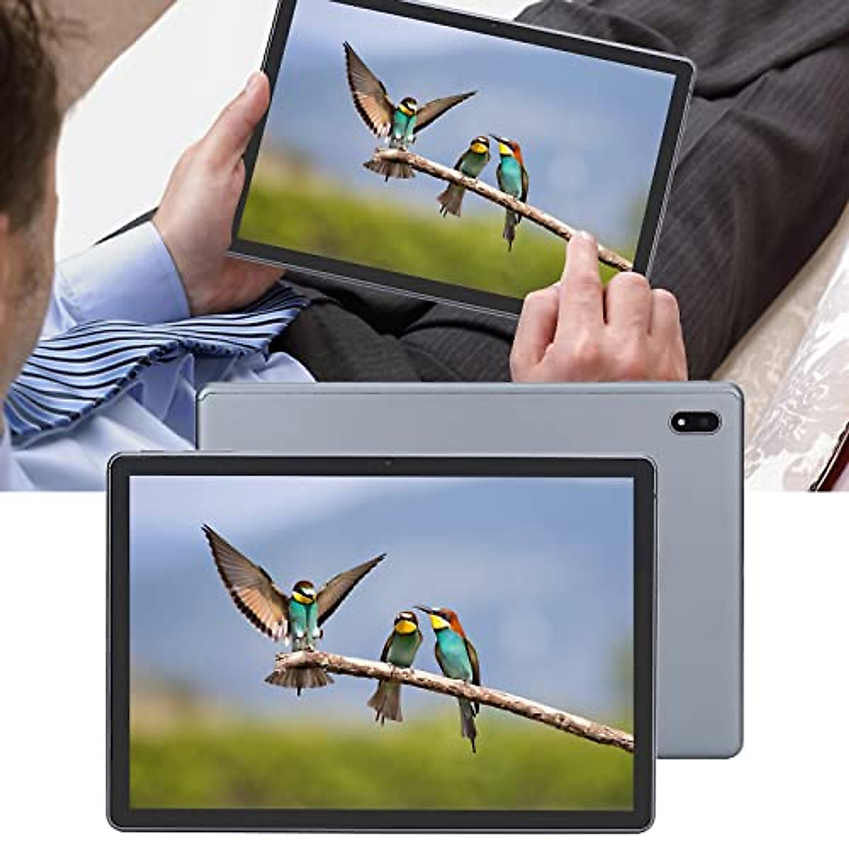 PUSOKEI 10.5in Tablet, Android 11 Tablets, Octa Core Processor, 8GB RAM 128GB ROM, 1920x1280 IPS Screen, 5G 2.4G WiFi, BT, 5MP 8MP Camera, 4G LTE Calling Tablet(Grey)
