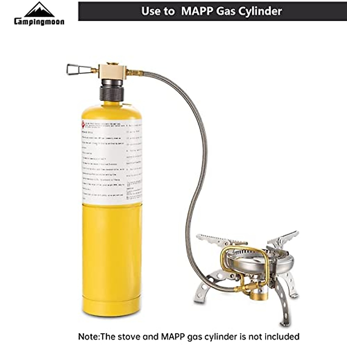 CAMPINGMOON Small Propane to Butane Adapter, Input: 16oz/1Lb small Propane Canister, Output: EN417 Lindal Valve Z22 (Silver)
