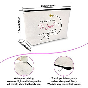 Flight Attendant Gift for Women Makeup Bag Pilot Gift Aviation Graduation Gift Flight School Gift for Student Cosmetic Bag Birthday Retirement Gift Appreciation Christmas Gift Travel Cosmetic Pouch