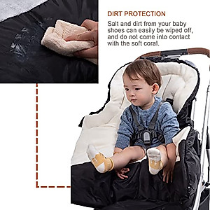KZ Dotnz Winter Warm Stroller Footmuff, Waterproof Baby Stroller Bunting Bag, Centre and Botton Open for Easy in&Out, Universal Fit All Strollers, Pram