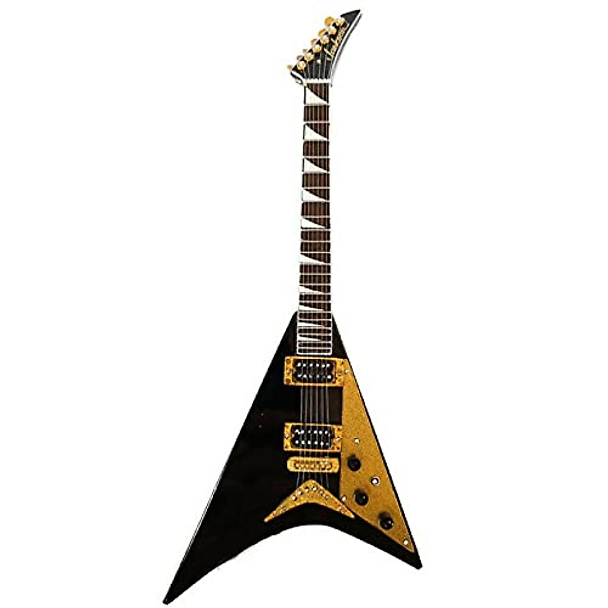 Axe Heaven RR-085 Randy Rhoads Black and Gold Concorde Flying V Mini Guitar