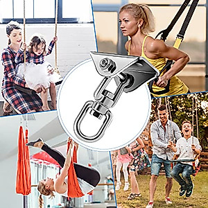 Morzejar 360°Rotating Hammock Hanging Kit - Heavy Duty Hanging Hooks for Swing Hanging Hook kit Stainless Steel 1000 lb Loading Hammock Hooks for Trapeze, Yoga, Boxing Bag, Hammock Chair, Porch