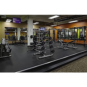 American Floor Mats 3/8in (9mm) Thick Solid Black 4' x 8' Heavy Duty Rubber Rolls, Protective Exercise Mats, Home Gym Rubber Flooring