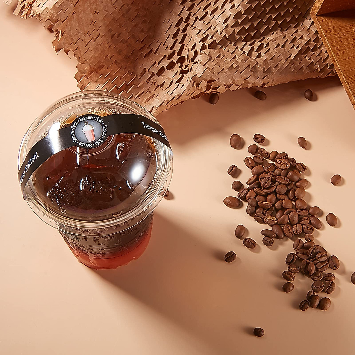 600 Pieces Safe Secure Tamper Evident Seals for Drink Lids, Food Delivery Stickers Sealed for Freshness Labels Drink Food Coffee Milk Tea Ice Cream Seal Stickers