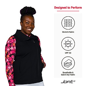 Jofit Apparel Women’s Athletic Clothing Jet Set Vest for Golf & Tennis, Size X-Large, Black