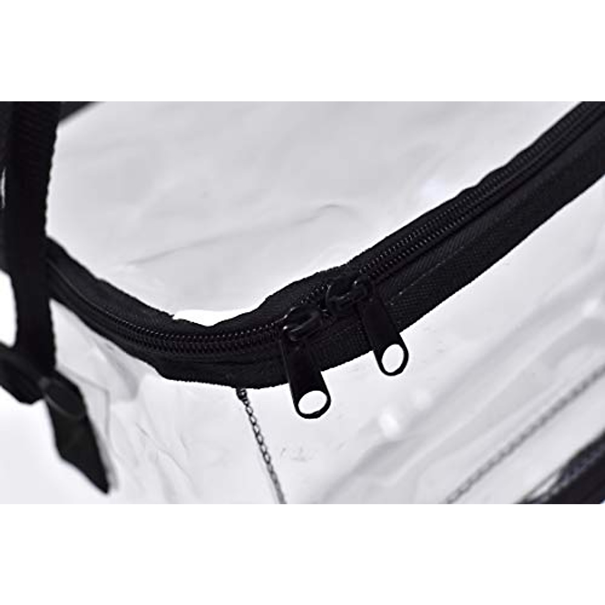 Clear Lunch Bag - Durable PVC Plastic See Through Lunch Bag with Adjustable Shoulder Strap Handle for Prison Correctional Officers, Work, School, Stadium Approved, Freezer Proof. (Large)