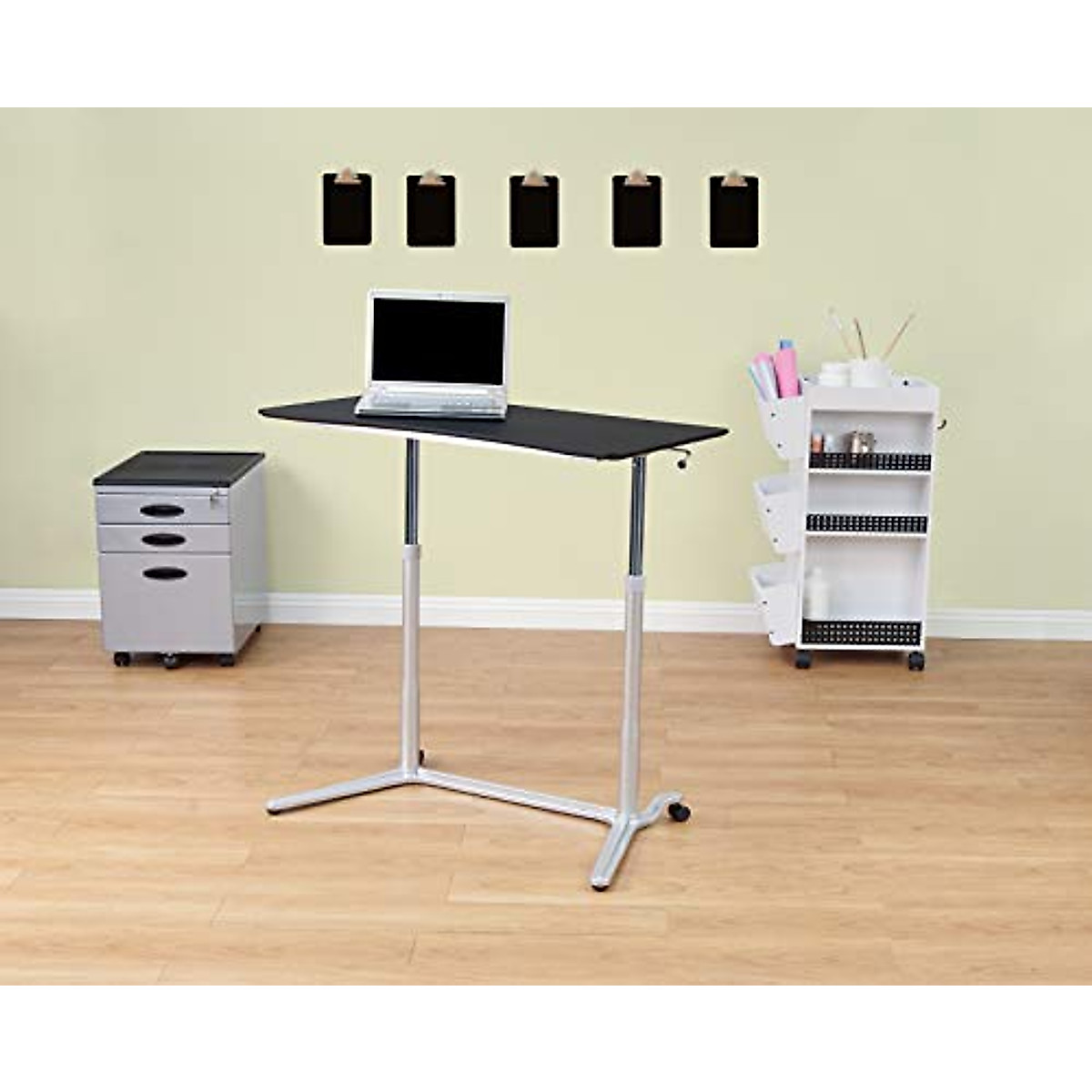 Calico Designs 51230 Sierra Height Adjustable Desk, Silver/Black 37.5 Inch