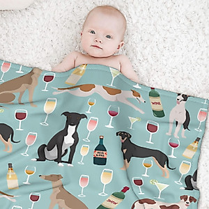 Buyyet Cute Greyhound Dog Fleece Flannel Gift Blanket Lightweight Soft Throw Puppy Dog Lovers Gift Blanket for Women Men Funny Decoration Blanket for Bed Couch Travel Outdoor 40''x 50'' for Kids/Child