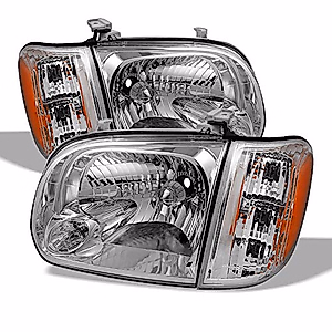 ACANII - For 2005-2006 Toyota Tundra 05-07 Sequoia Double | Crew Cab Headlights Headlamps w/Corner Lamps Set Left+Right