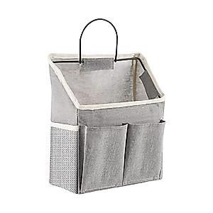 Canvas Door Closet Hanging Storage Basket Bag Pouch for Jewelry,Chargers,Mail,Keys,etc Wide Application Multiple Functions Durable, Grey