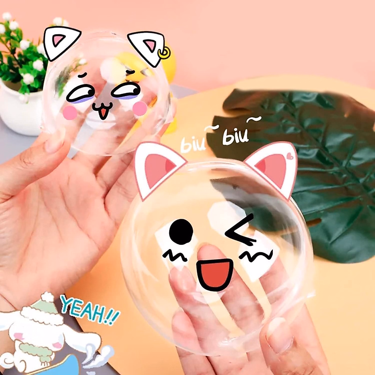 2Pcs Transparent Creative Nano Tape Bubbles, DIY Multiple Play Methods Intellectual Development Nano Tape Kneading Toys, Double Sided Nano Tape Elastic Bubble DIY Craft Kit, Party Supplies, Bubbles