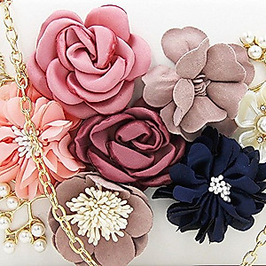 Soaying Women Clutch Purses and Handbags for Women Wedding Prom Party, White