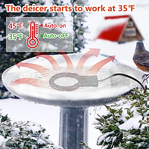 GUOJINJISM 250 Watt De-icer Birdbath Heater Submersible Aluminum Base for Livestock, Poulty, Animal, Tank, Buckets, Basins, Birdbaths, Barrels Waterproof Water Through Deicer with 9.84 Foot Cord