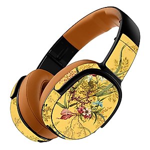 MightySkins Skin Compatible with Skullcandy Crusher 360 Wireless Headphones - Yellow Marble End | Protective, Durable, and Unique Vinyl Decal wrap Cover | Easy to Apply, Remove, and Change Styles