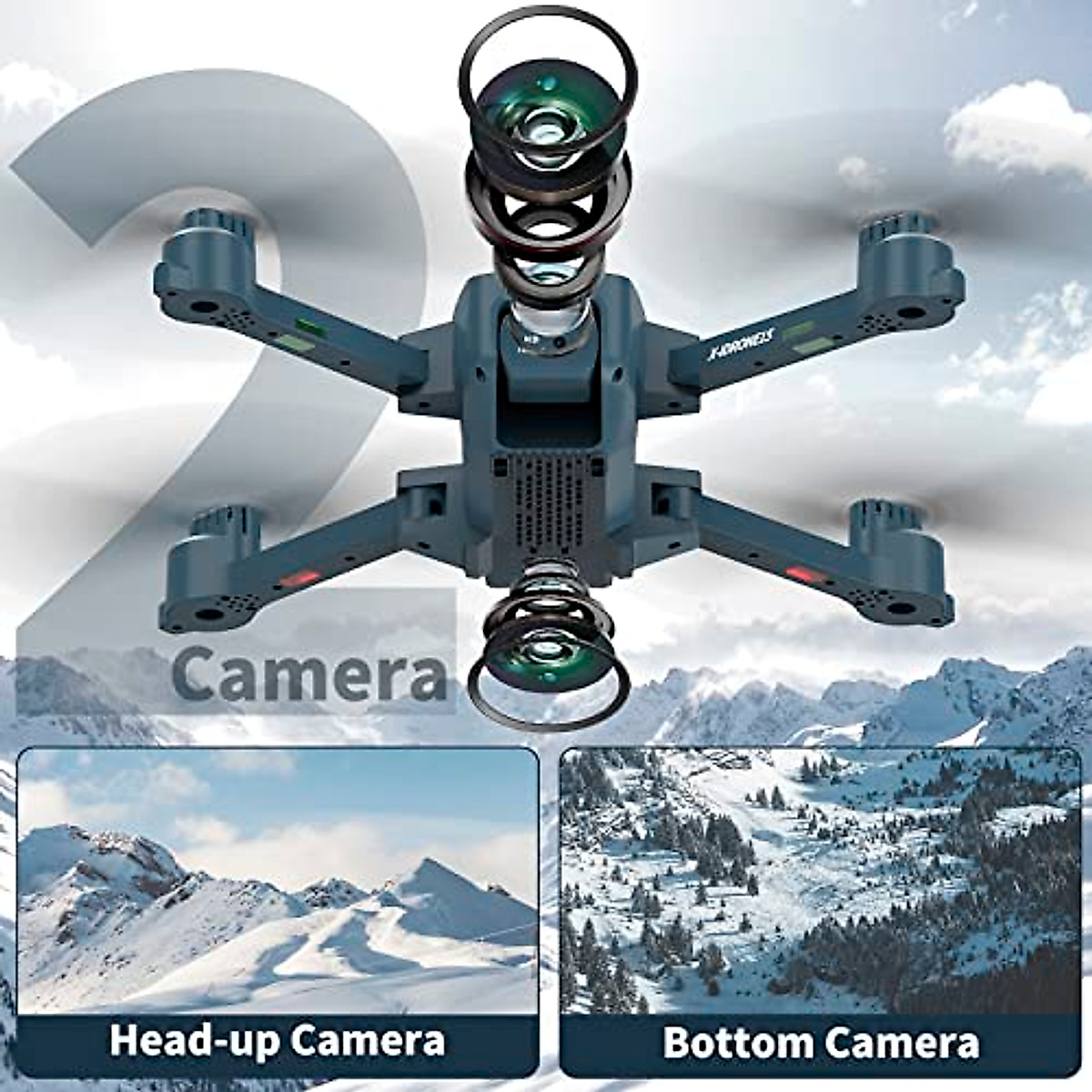 X15 Drone with Camera for Adults 4K, Foldable FPV Drones, RC Quadcopter Multirotors with 5G Transmission, Electronically Camera, One Key Start, Altitude Hold, 3D Flip, Custom Route, 2 Batteries
