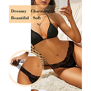 Sunm Boutique Lace Thongs For Women Sexy Underwear Seamless Thongs Soft Stretch Womens Thong Underwear 6 Pack