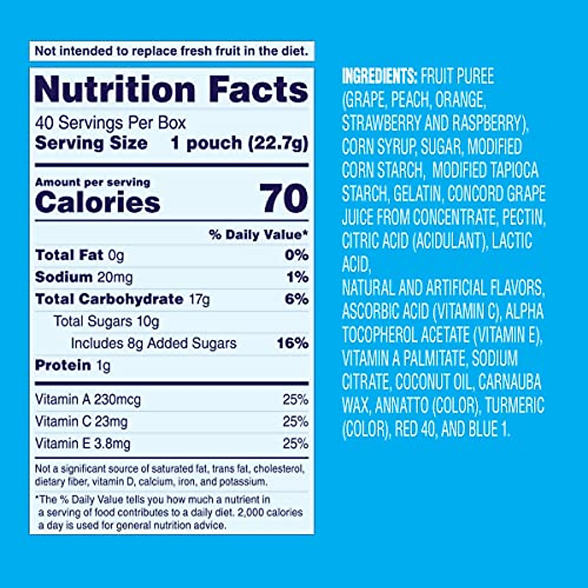 Welch's Fruit Snacks, Mixed Fruit, Perfect Halloween Candy Bulk Pack, Gluten Free, Individual Single Serve Bags, 0.8 oz (Pack of 40)