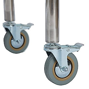 Stainless Steel Work Table w/ Undershelf and Casters,36" x 18" inch Commercial Kitchen Work & Prep Table for for Restaurant, Home and Hotel.