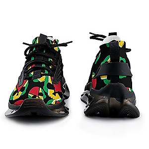 Guyana Flag Skull Women's Walking Running Shoes Athletic Tennis Fashion Sneakers for Men