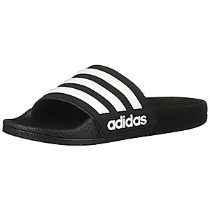 adidas Adilette Shower Slides, Core Black/White/Core Black, 5 US Unisex Big Kid