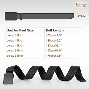 JASGOOD Nylon Canvas Breathable Military Tactical Men Waist Belt With Plastic Buckle