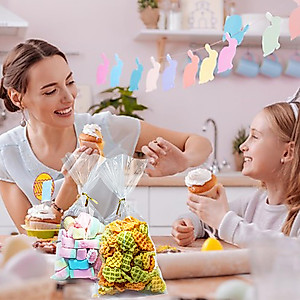 Cellophane Treat Bags, 100 Pcs 10x5 Inches Clear Cellophane Bags Candy Goodie Gift Bags with Twist Ties for Wedding Valentines Easter Gift Wrapping Packaging Dessert Bakery Cookies Chocolate Storage