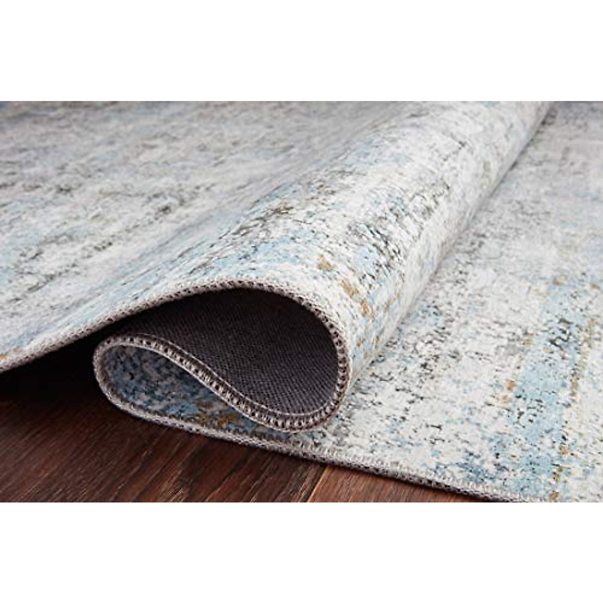 Loloi II Drift Collection DRI-03 Ivory/Sky, Contemporary 7'-6" x 9'-6" Area Rug