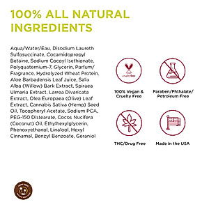 Earthly Body Hemp Seed Hair Care Shampoo, Nag Champa - 8 Fl Oz - Moisturizes Hair, Cleans & Soothes Scalp - Sulfate-Free Formula with Hemp Seed Oil & Coconut Oil - Vegan, Cruelty Free