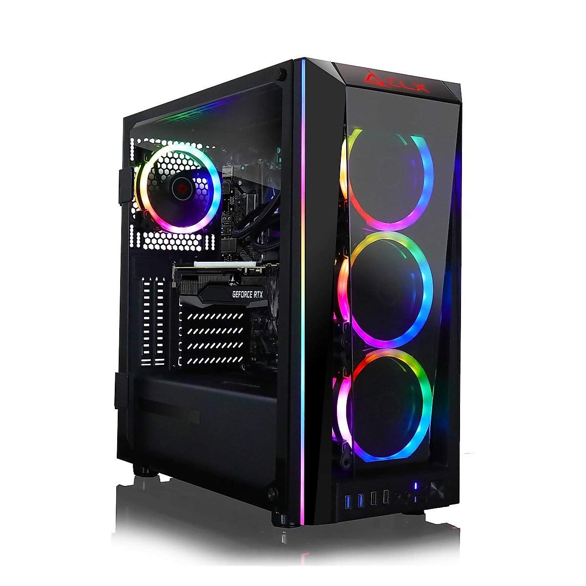 CLX Set TGMSETRTH0B11BM Gaming Desktop - Liquid Cooled AMD Ryzen 9 5950X 3.4GHz 16-Core Processor, 32GB DDR4 Memory, GeForce RTX 3080 10GB GDDR6X Graphics, 480GB SSD, 3TB HDD, WiFi, Windows 11 Home