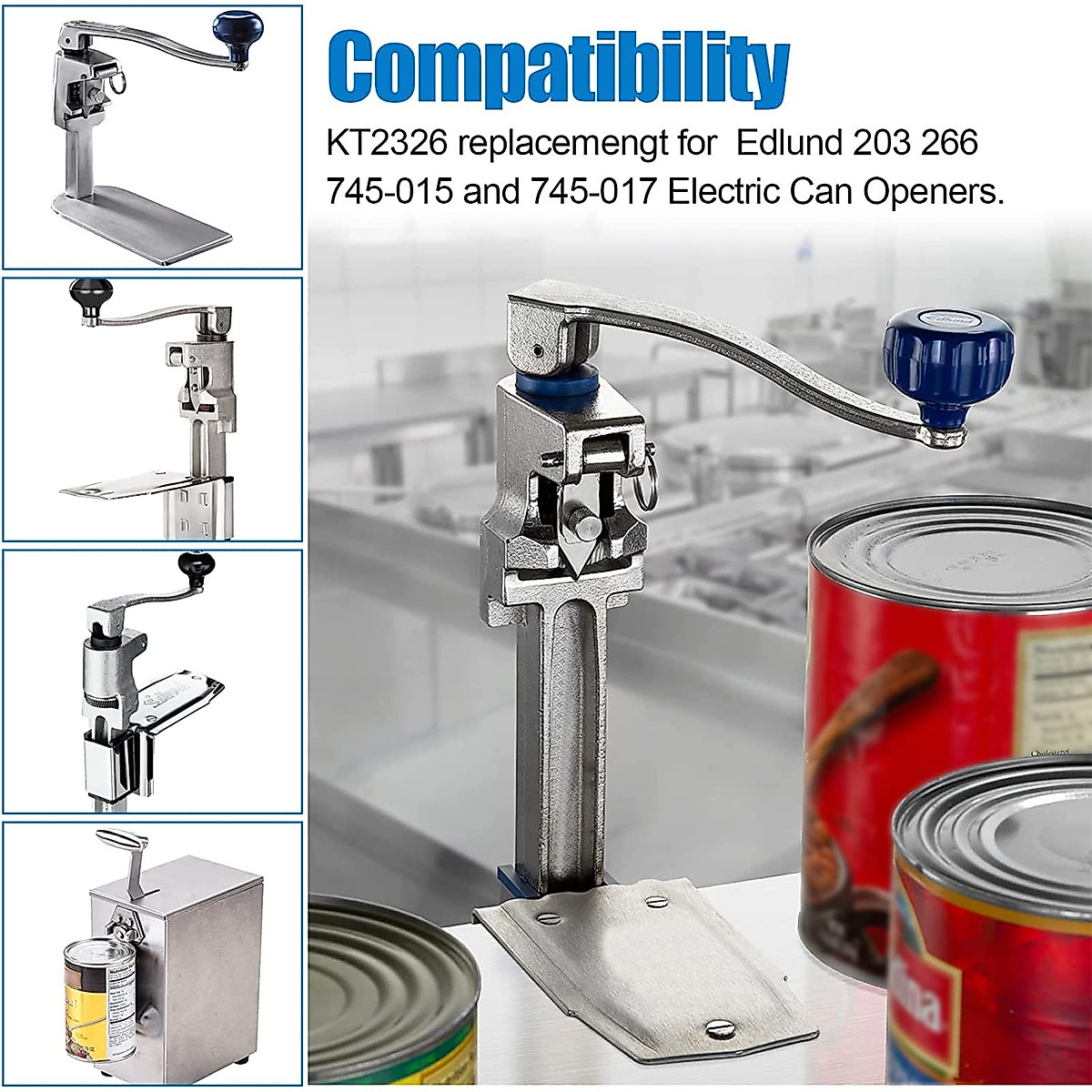 New Upgraded KT2326 Replacement Knife Gear Kits for Edlund 203 266 745-015 and 745-017 Electric Can Openers Parts