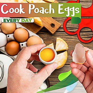 Indvidual Egg Boiler for Hard Boiled Eggs - 6Pcs Silicone Poached Egg Cups for Boiling Eggs Hard Boiled Egg Maker Silicone Egg Mold - Poached Egg Cooker Hardboiled Egg Making Poached Egg Holder Mold