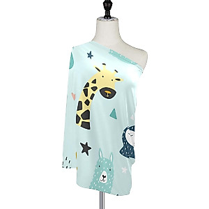 Koala and Llama Baby Car Seat Covers, Giraffe Nursing Cover Breastfeeding Scarf Soft Breathable Stretchy Coverage Multi-Use Cover Ups, Baby Gift for Boys Girls