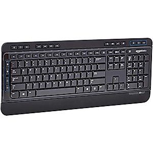 Amazon Basics Wireless Full Size Computer Keyboard and Mouse Combo, US Layout (QWERTY), Black