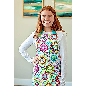 Sara Sews Handmade Colorful Aqua Baking Art Craft Apron Gift for Tween Girl