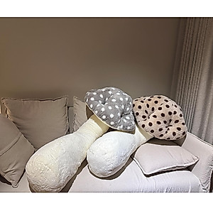Hofun4U Mushroom Plush Pillow - 51 inch Mushroom Shaped Stuffed Long Pillow - Mushroom Plush Body Pillow - Christmas Birthday Sofa Home Decoration (Grey)