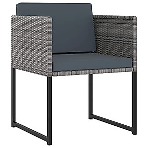 vidaXL Patio Dining Set with Cushions 13 Pieces Garden Poolside Courtyard Home Party Dinner Tables and Chairs Furniture Poly Rattan Black